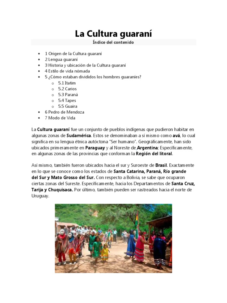 Cultura Guaraní: Historia y Vida | PDF | Pueblos Indígenas de las Américas