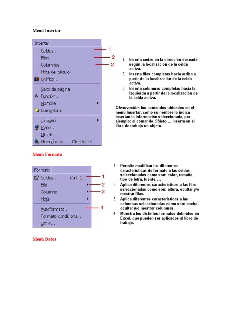 Menú Insertar | PDF | Microsoft Excel | Hoja de cálculo