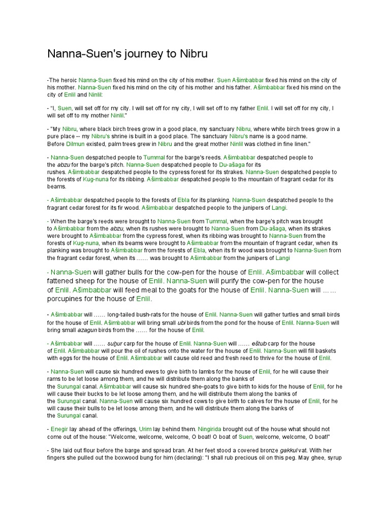 Nanna-Suen's Journey To Nibru: Nanna-Suen Enlil Ašimbabbar Enlil Nanna ...