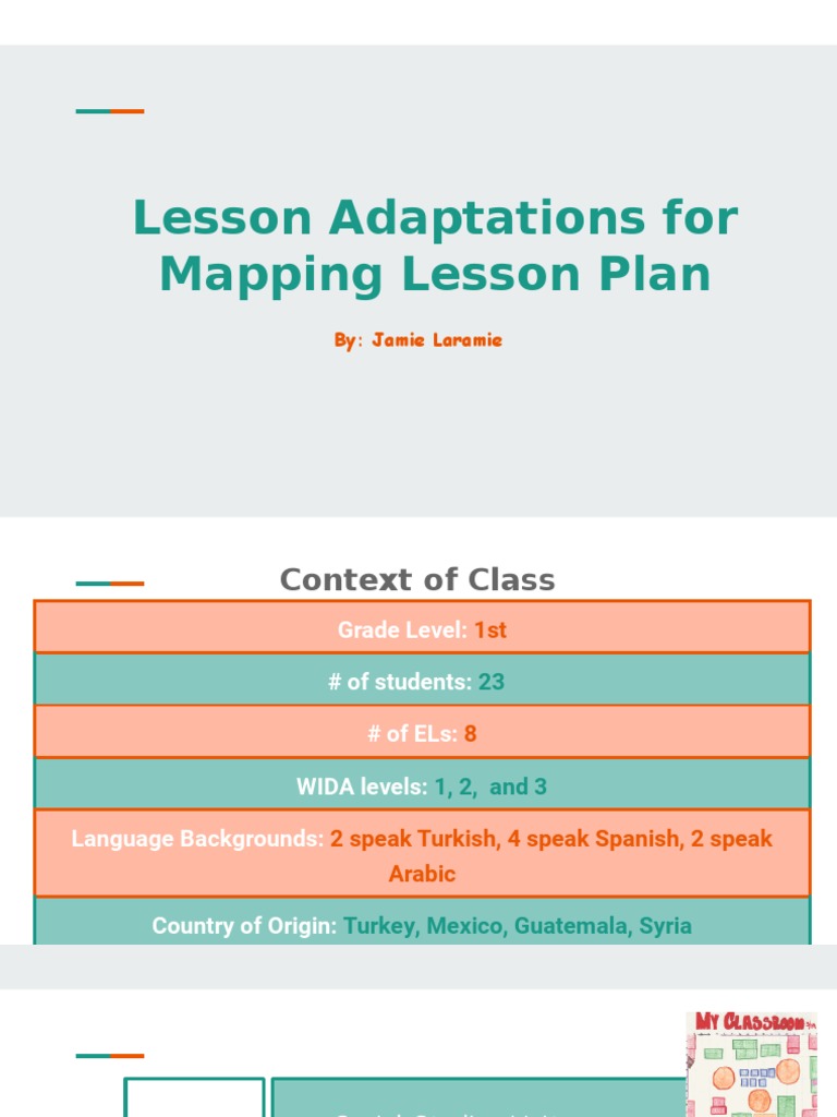 Lesson Adaptations For Mapping Lesson Plan: By: Jamie Laramie | PDF ...