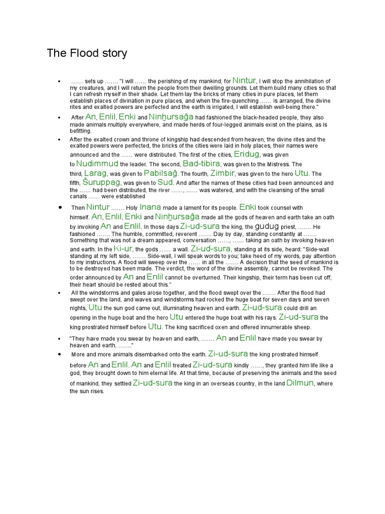 The Flood Story | PDF | Ancient Semitic Religions | Ancient Near East ...