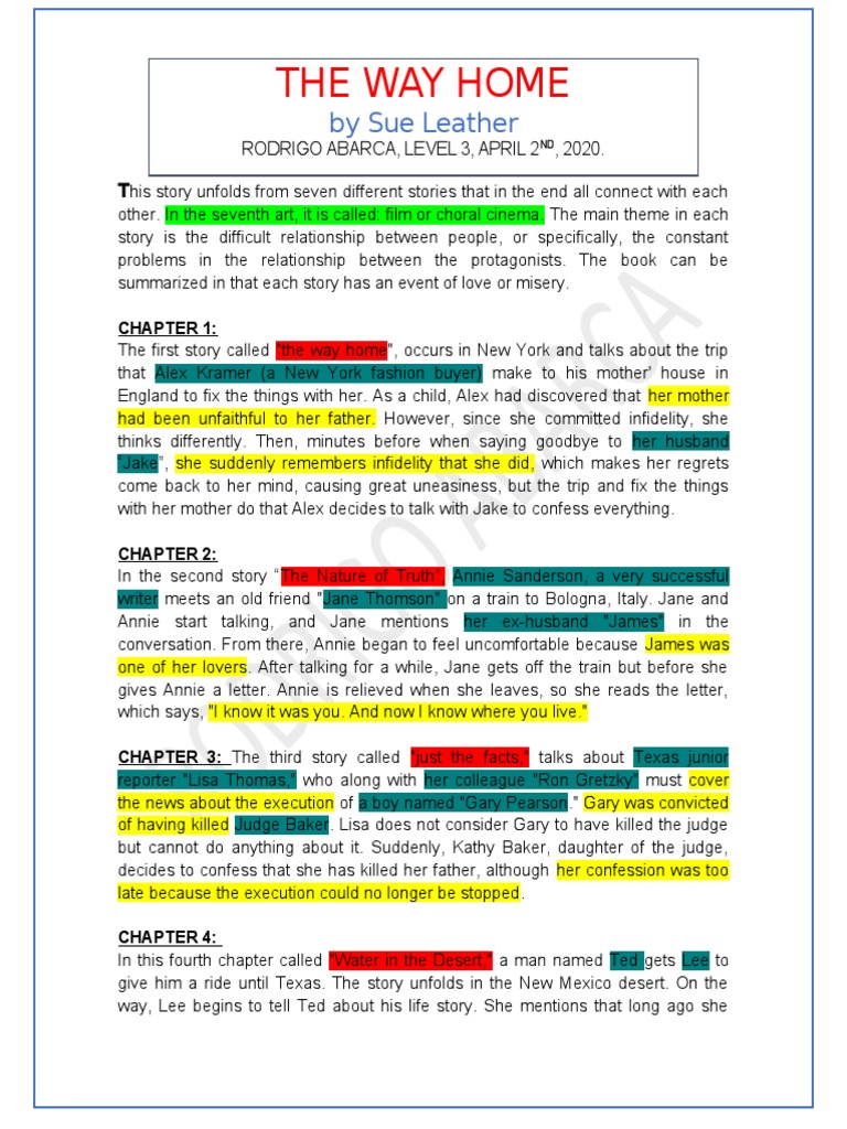 The Way Home: by Sue Leather | PDF