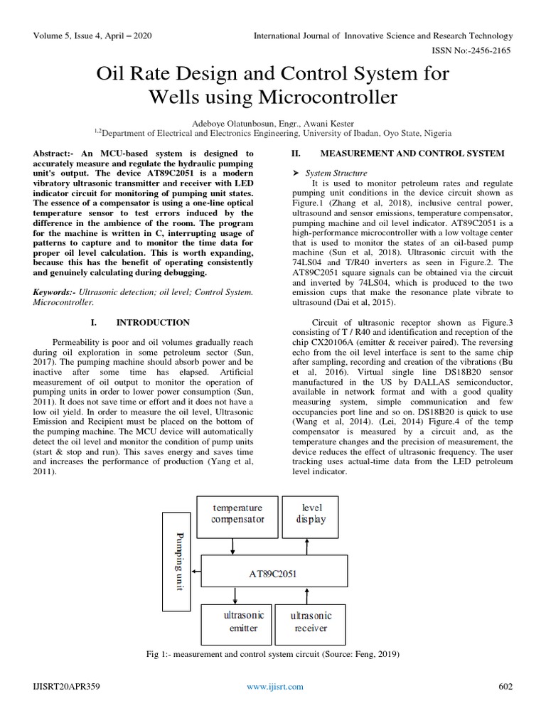 Oil Level Control System Using MCU | PDF