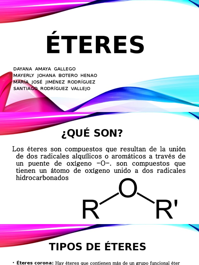 Eteres | PDF | Éter | Compuestos orgánicos