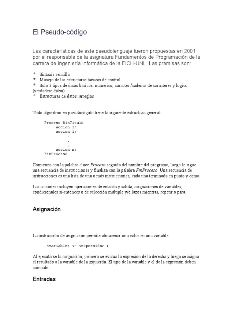 Pseint | PDF | Algoritmos | Lenguaje de programación