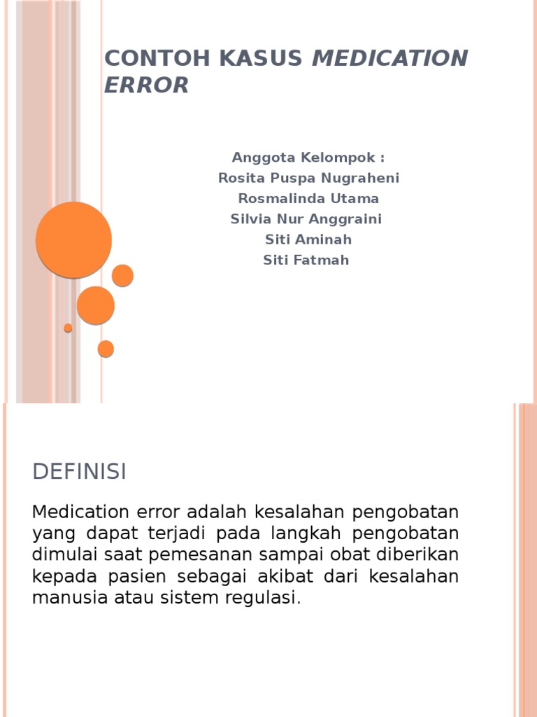 Contoh Kasus Medication Error | PDF