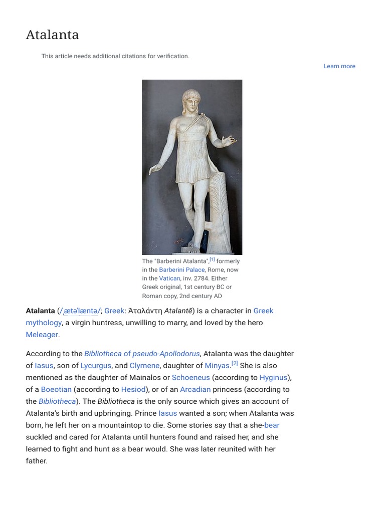 Atalanta PDF | PDF | European Mythology | Greek Mythology