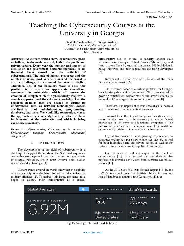 Teaching The Cybersecurity Courses | PDF