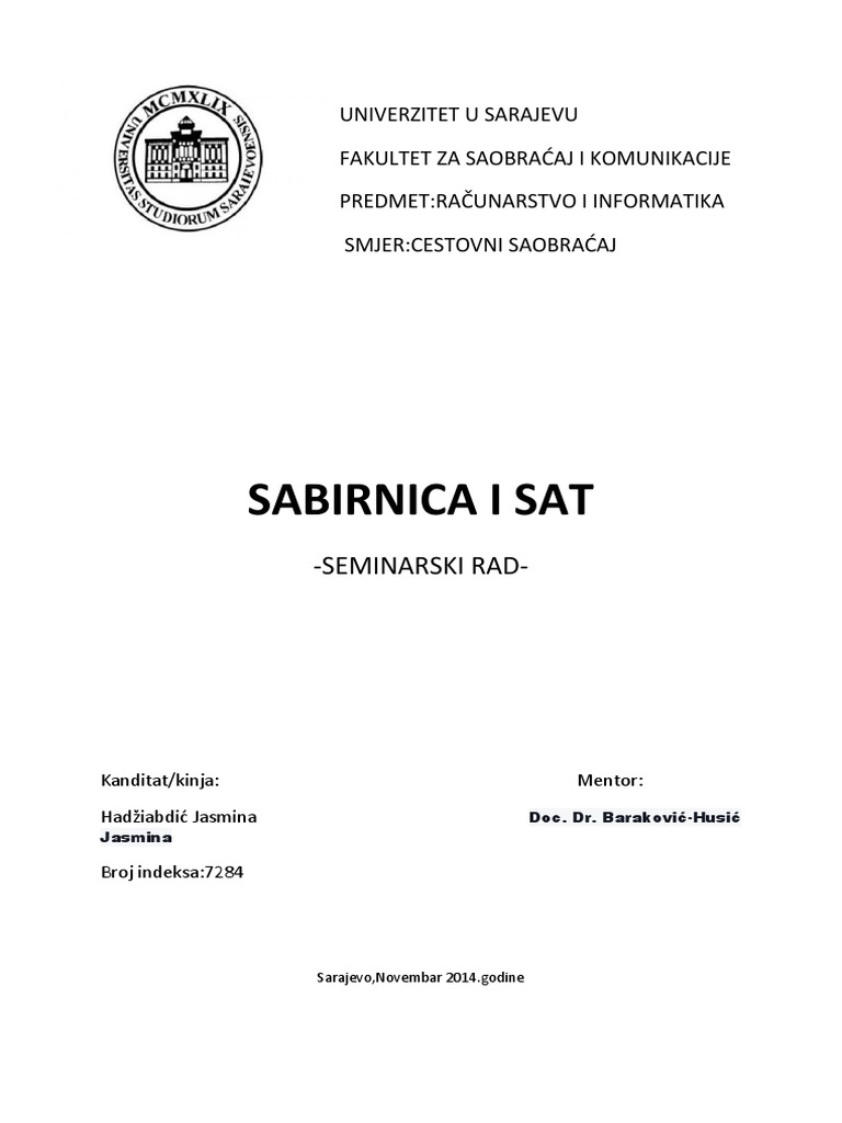 Sabirnica I Sat | PDF