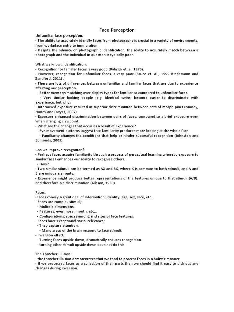 Unfamiliar Face Perception | PDF | Event Related Potential | Perception