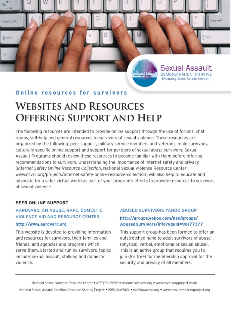 NSVRC Online Resources For Survivors | PDF