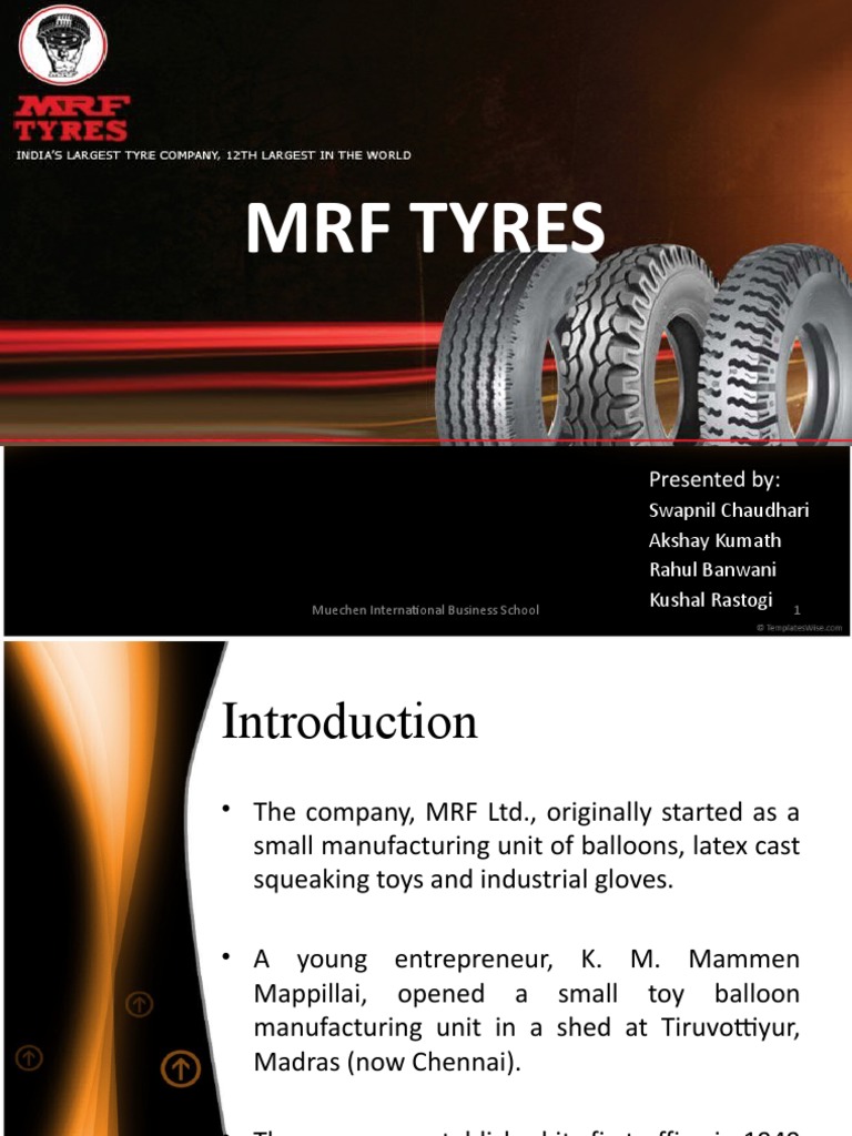 MRF Tyres: Presented by | PDF | Business Economics | Marketing