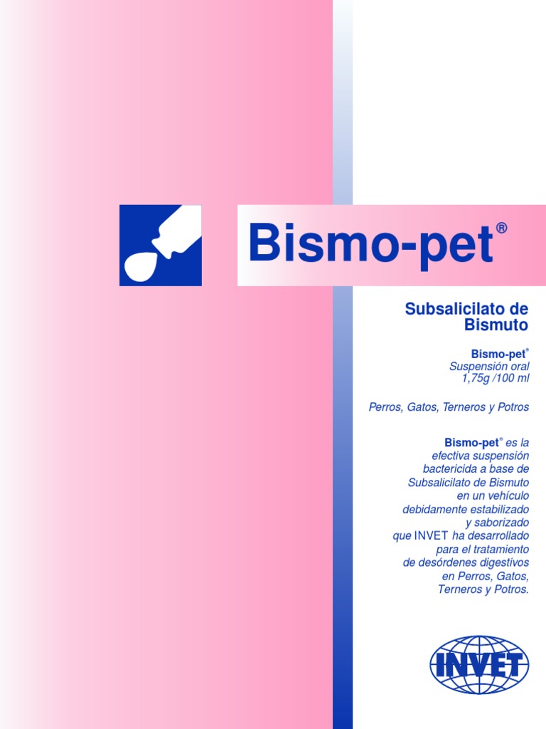 Bismo-Pet Ficha Tecnica PDF | PDF | Diarrea | Especialidades Medicas
