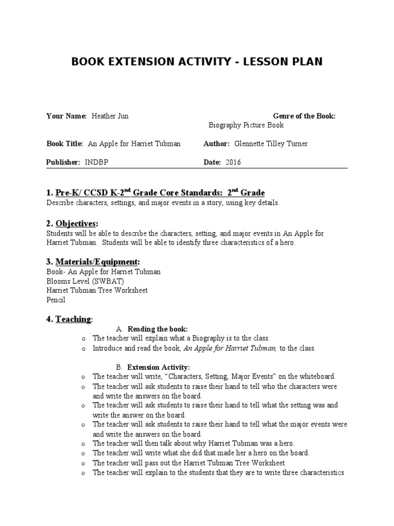 Biography Extension Activity Lesson Plan | PDF
