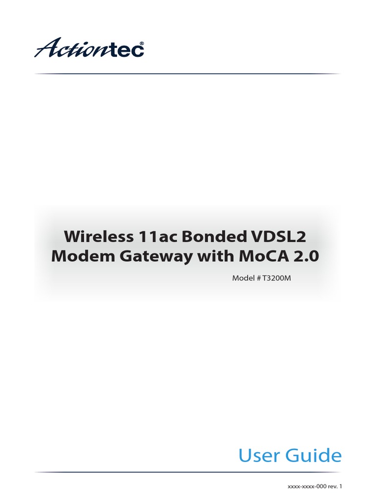 Actiontec User Guide T3200M | PDF | Ip Address | Wi Fi