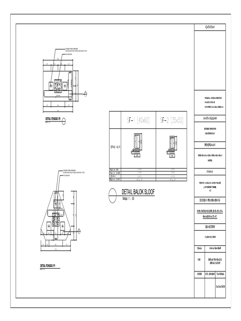 Detail Pondasi & Detail Sloof | PDF