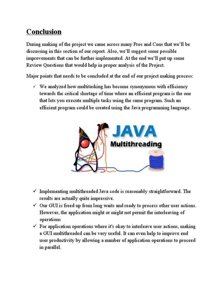 CONCLUSION (Multi-Threading) | Download Free PDF | Thread (Computing ...