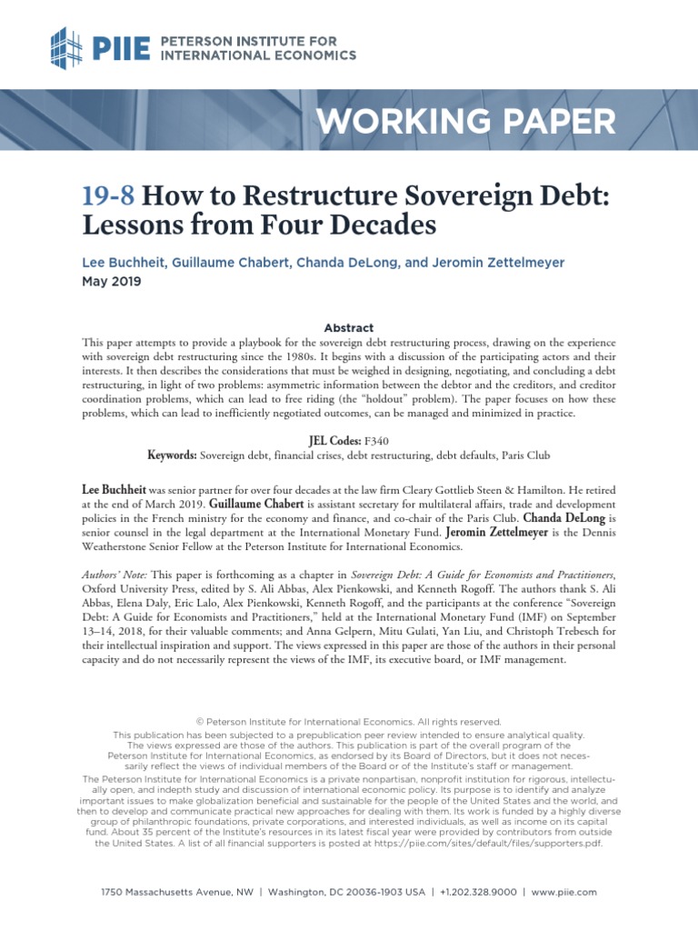 How To Restructure Sovereign Debt | PDF | International Monetary Fund | Debt
