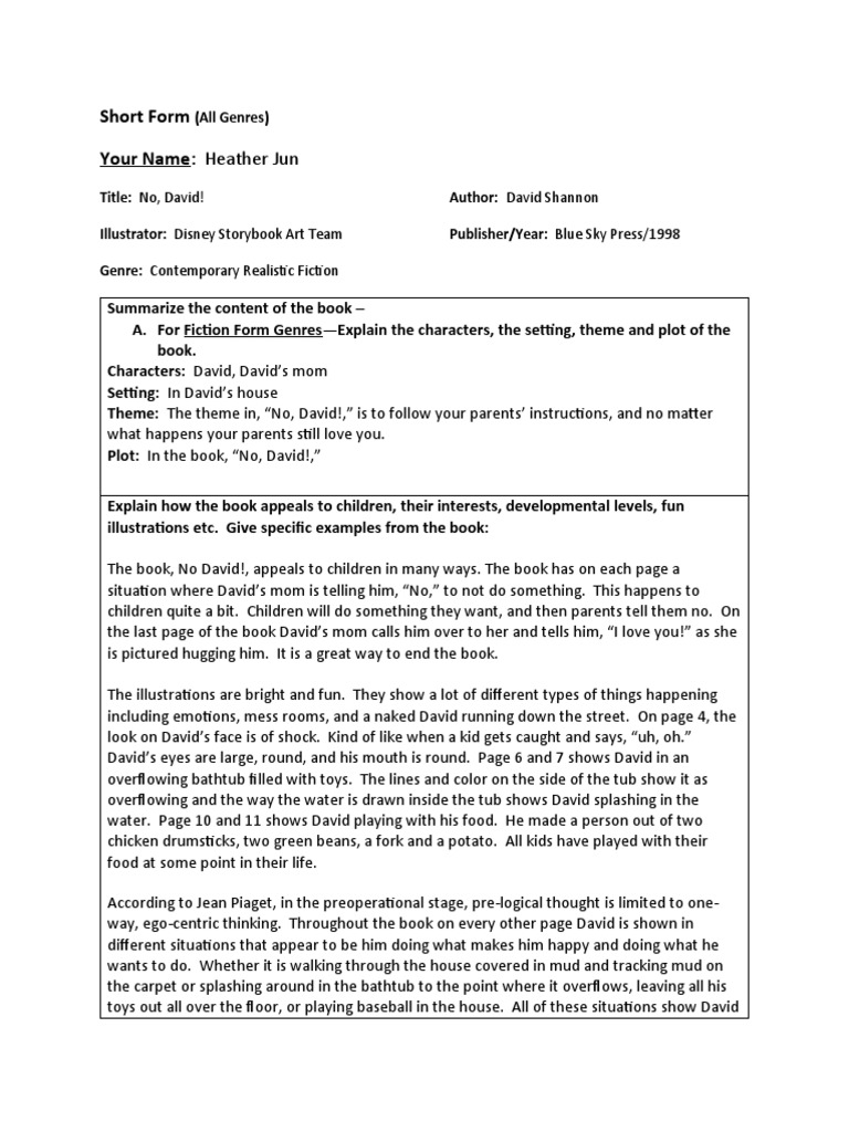 Realistic Fiction Short Form | Download Free PDF | Books