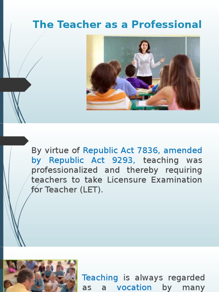 The Teacher As A Professional | PDF | Teachers | Learning