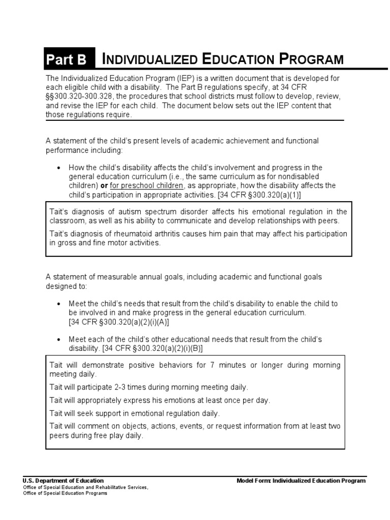 374 Mock Iep | PDF | Individualized Education Program | Behavioural ...