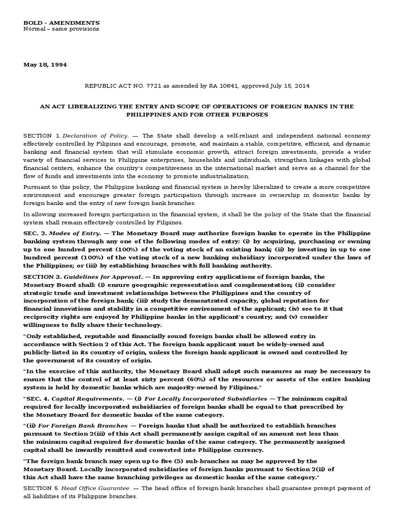 RA 7721 As Amended by RA 10641 | PDF | Foreclosure | Banks