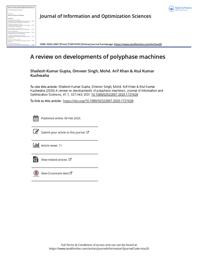 A Review On Developments of Polyphase Machines | PDF | Electric Motor ...