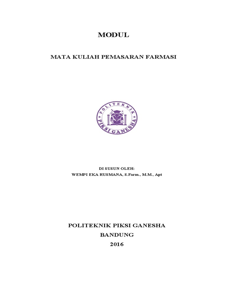 Modul Pemasaran Farmasi | PDF