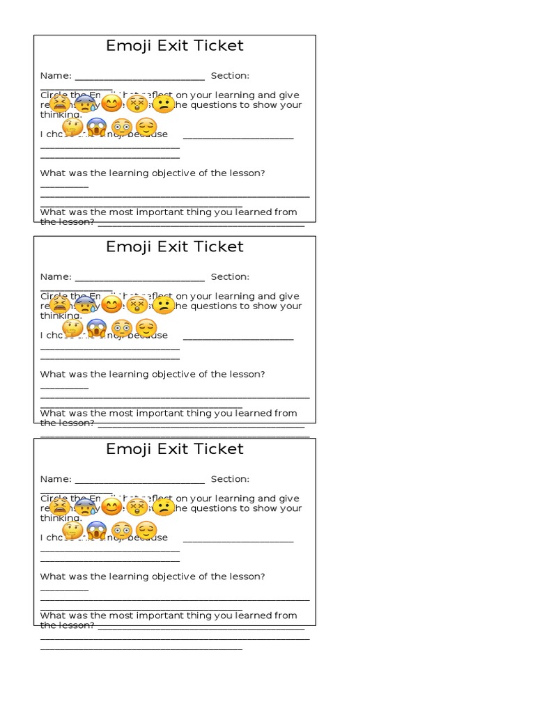 Emoji Exit Ticket | PDF