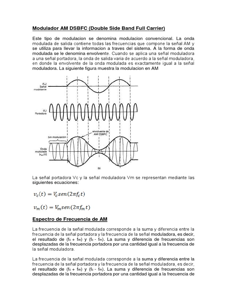 Modulador AM DSBFC | PDF | Modulación de frecuencia | Modulación