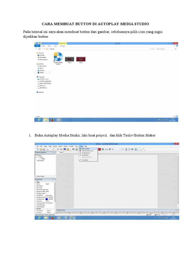 Cara Membuat Button Di Autoplay Media Studio | PDF