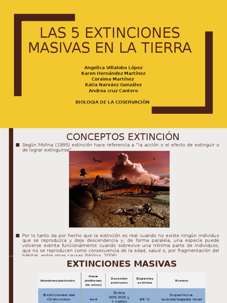 Las 5 Extinciones Masivas en La Tierra | PDF | Salud y bienestar ...