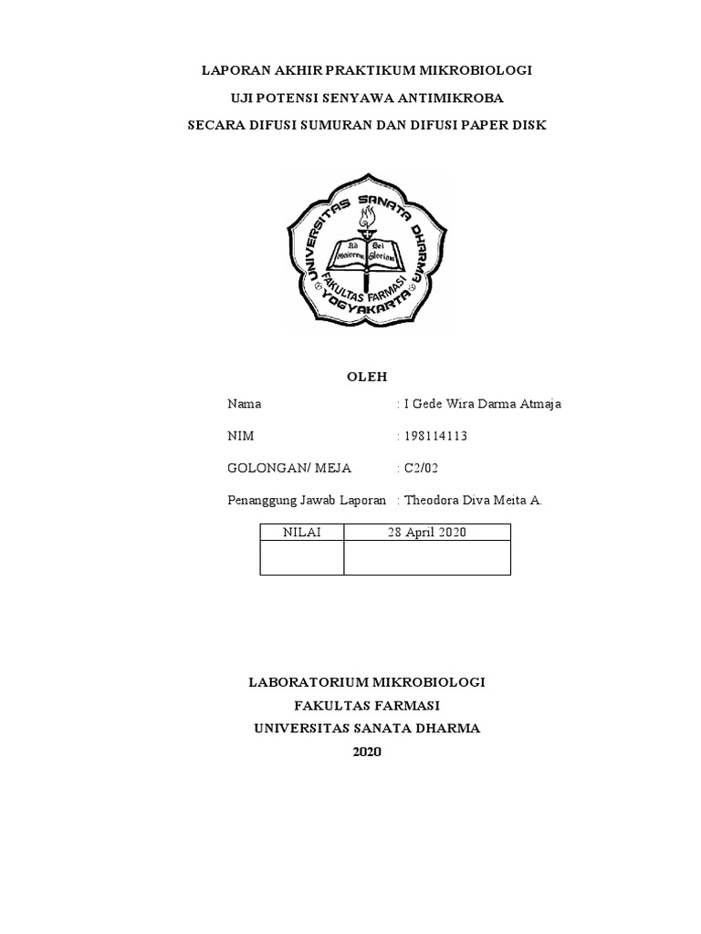 La Difusi Sumuran Dan Paper Disk - 1981114113 | PDF