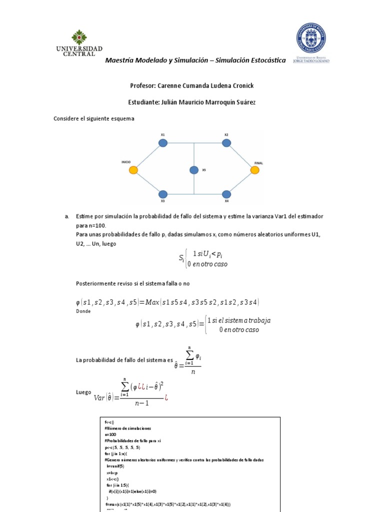 Proyecto Simulación Estocastica | PDF | Simulación | Teoría estadística