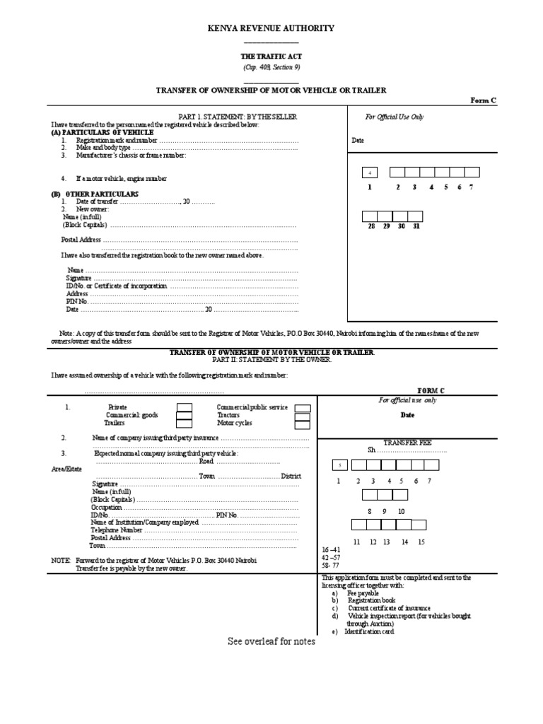 Traffic Act Form C | PDF | Vehicles | Government