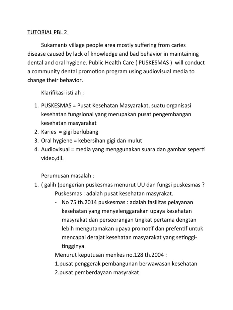 Tutorial PBL 2 Blok 7 | PDF | Ilmu Sosial | Kesehatan Holistik