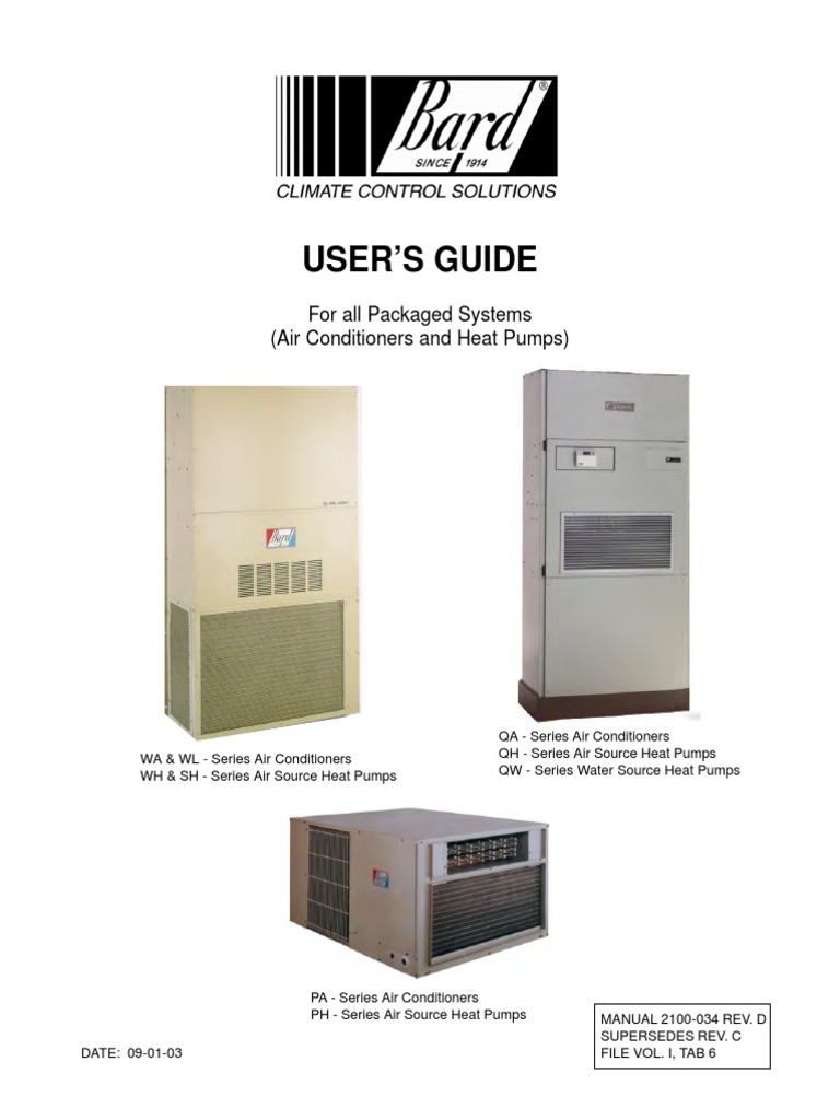 User Guide Packaged Sistems Bard PDF | PDF | Heat Pump | Air Conditioning