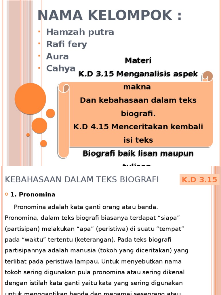 Pronomina dalam Teks Biografi | PDF | Kajian Bahasa Asing