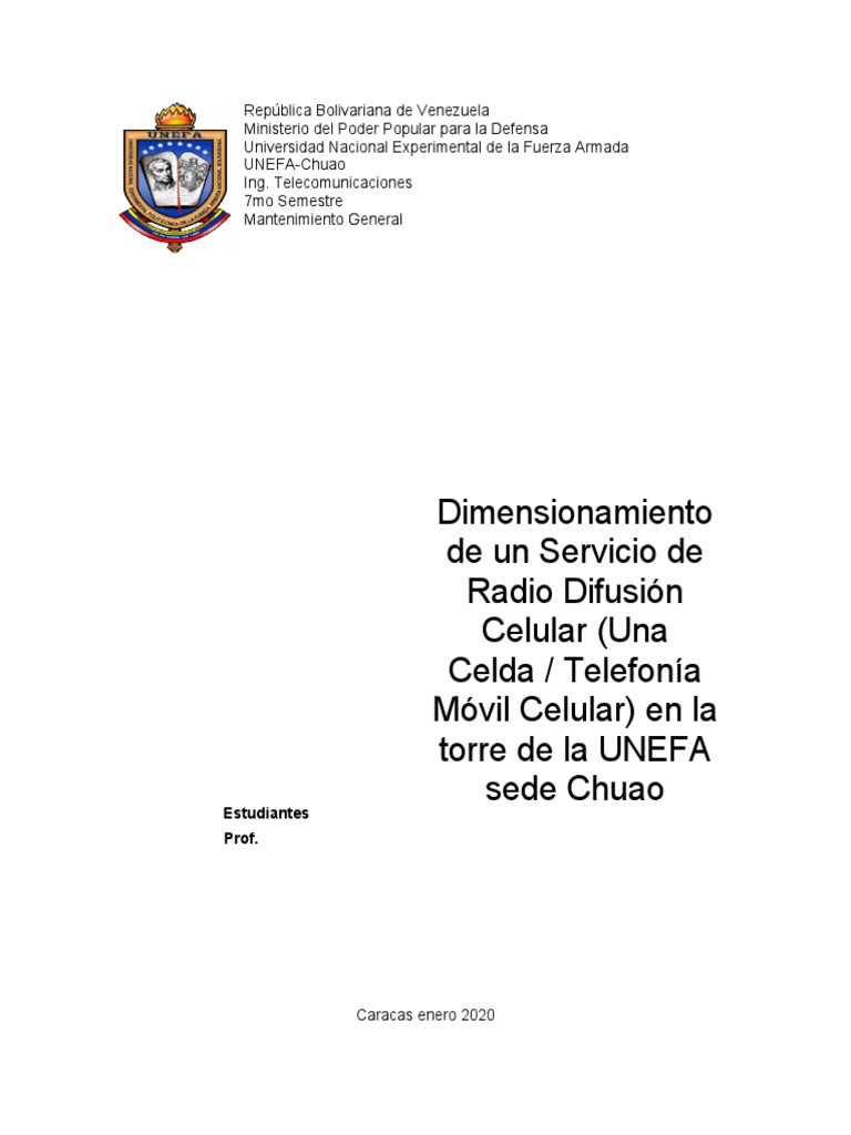 Dimensionamiento Celda Movil | PDF | Gsm | Duplex (Telecomunicaciones)