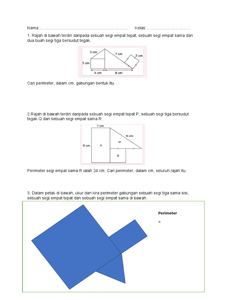 Lembaran Kerja Ruang Perimeter | PDF