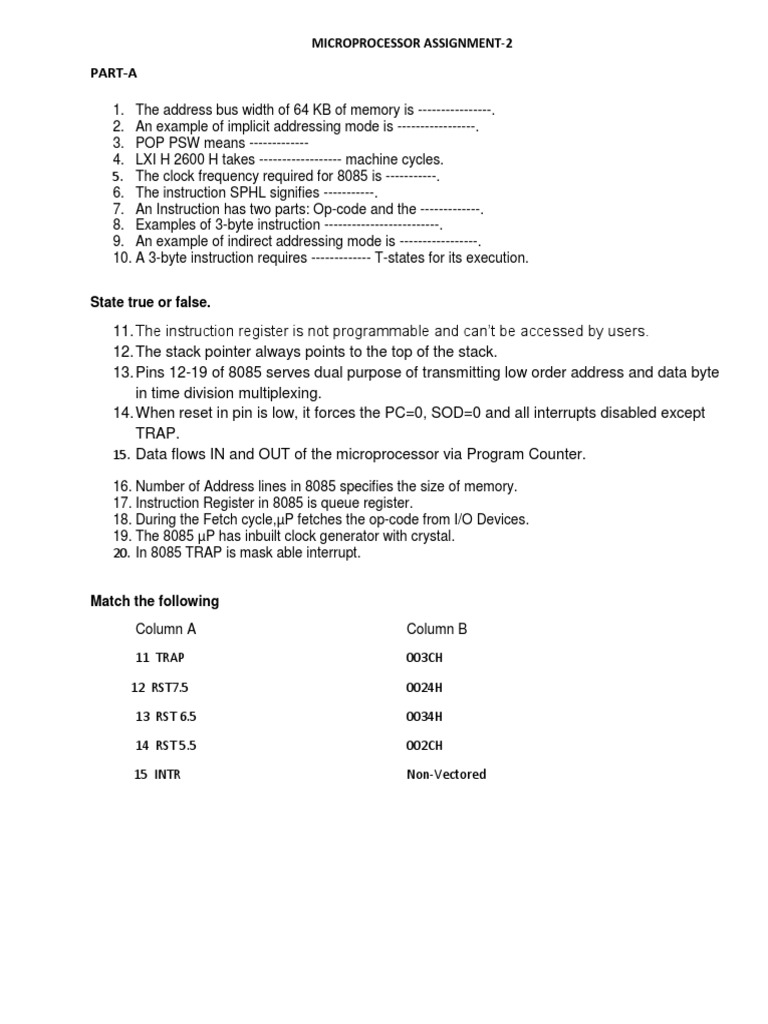 Microprocessor Assignment 2 PDF | PDF | Electronic Design | Integrated Circuit