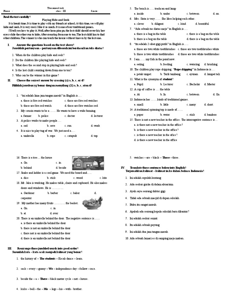 Tugas Kelas 3 (II) | PDF