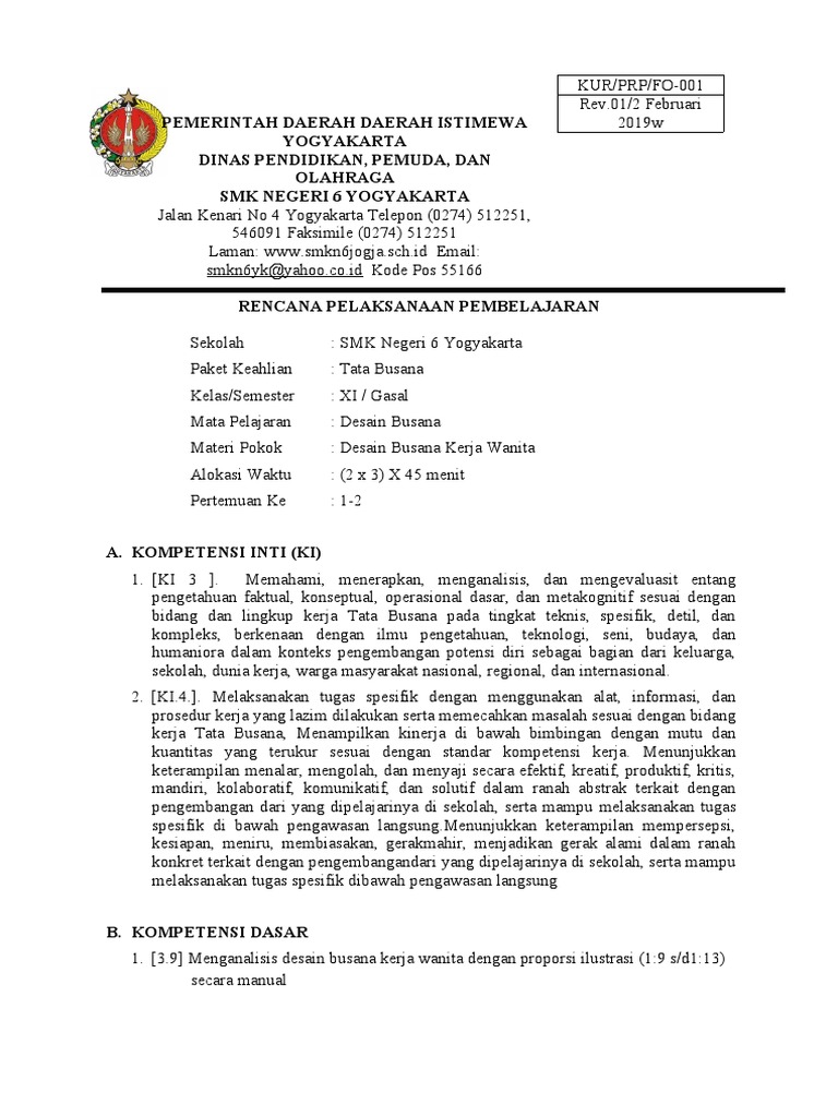 Rpp-Busana Kerja | PDF