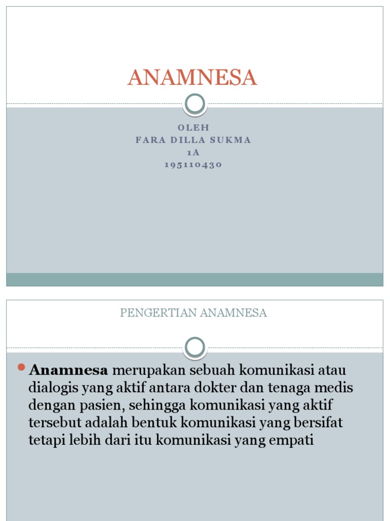 Anamnesa 1 | PDF | Pengembangan Diri | Sains & Matematika
