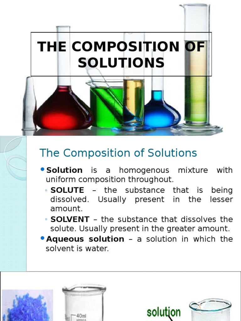 The Fundamentals of Solution Composition and Concentration | PDF ...