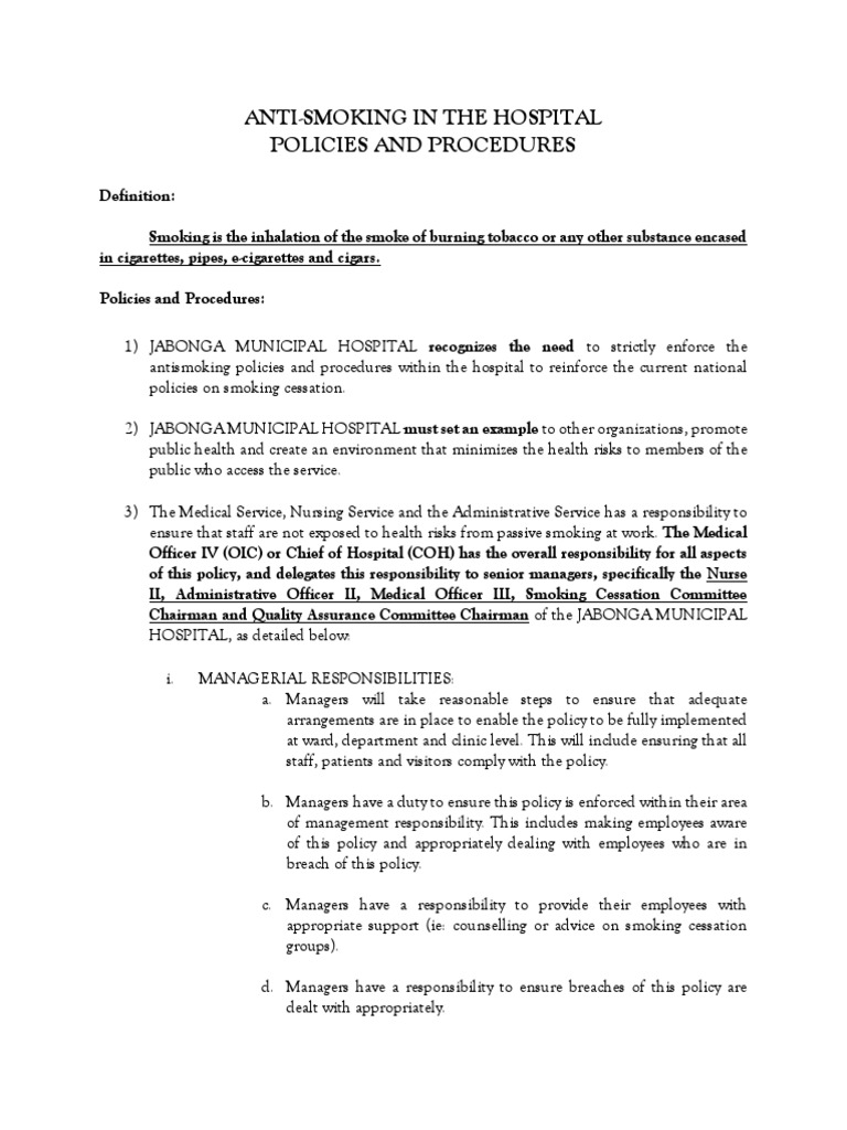 Antismoking Policies and Procedures | PDF | Smoking | Cigarette