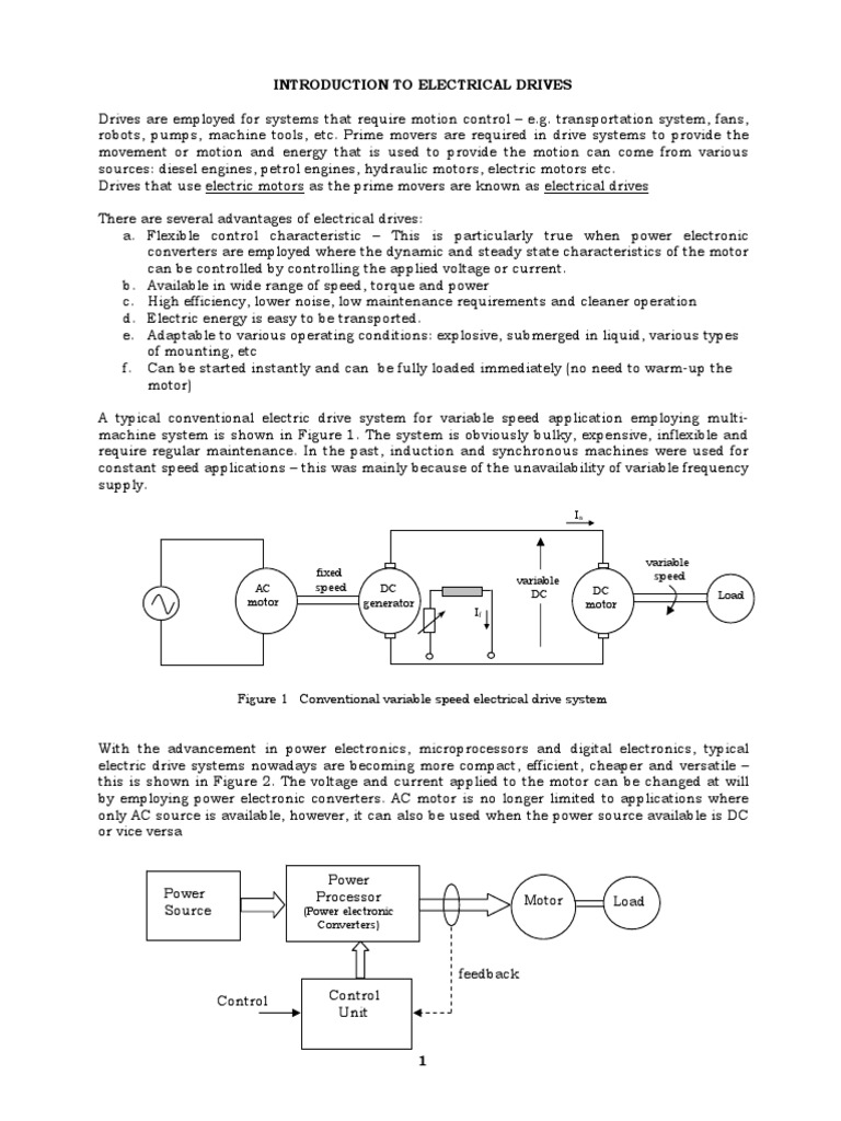 Introduction To Electrical Drives: Figure 1 Conventional Variable Speed ...