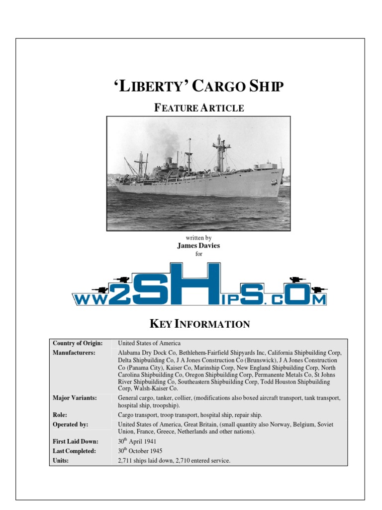 WWII Liberty Cargo Ship History | PDF | Ships | Oil Tanker