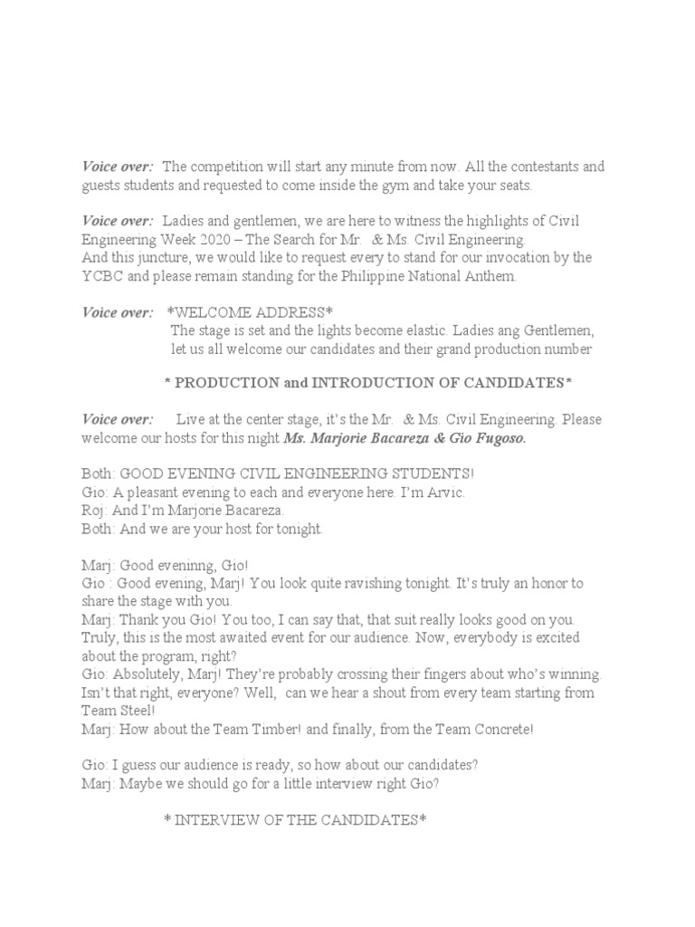 Emcee Script Marj | PDF | Career & Growth | Business