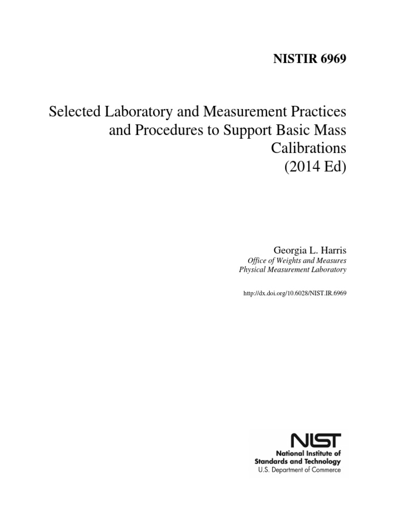 NISTIR 6969 20140926 20160121rev PDF | PDF | Weighing Scale ...